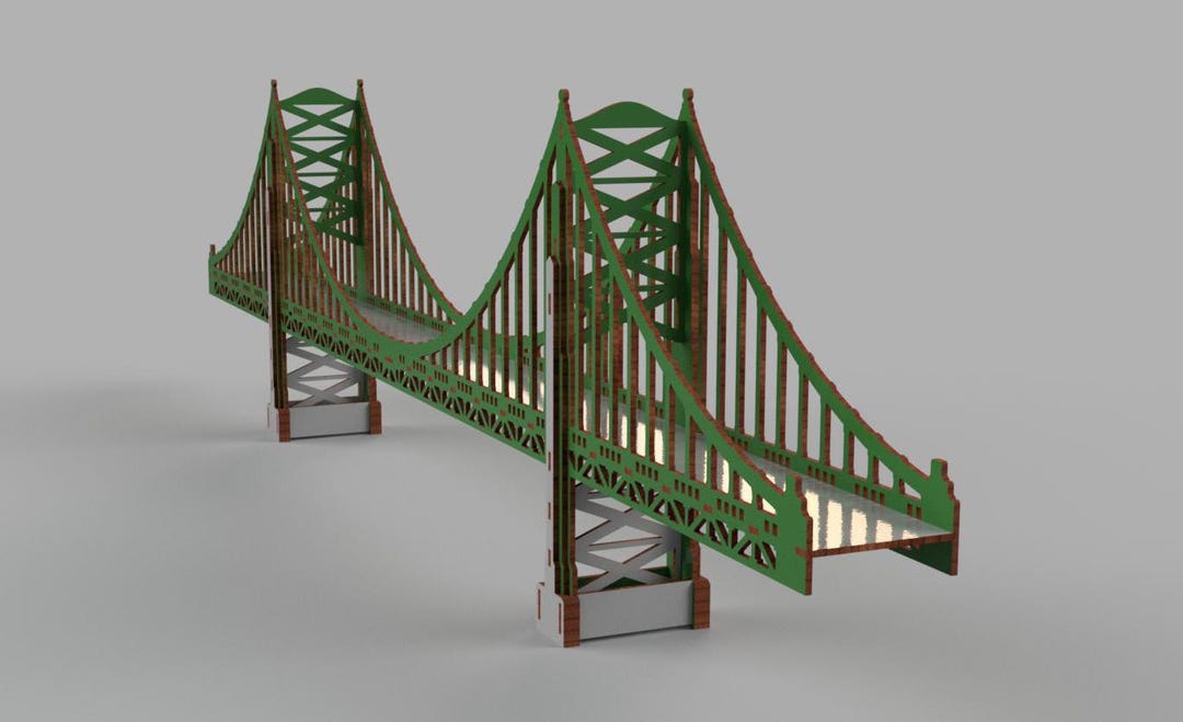 Lasercut Bridge Model Golden Gate San Francisco 3D Wooden Puzzle Toy ...