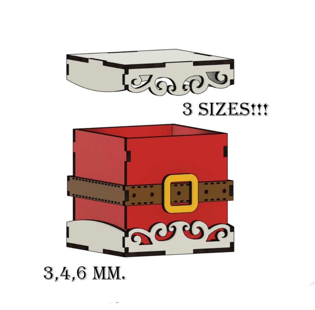 Santa Box Svg Laser Cnc Plan Cut File NY Box Decor Cdr - Etsy