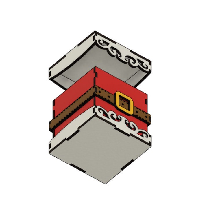 Santa Box Svg Laser Cnc Plan Cut File NY Box Decor Cdr - Etsy