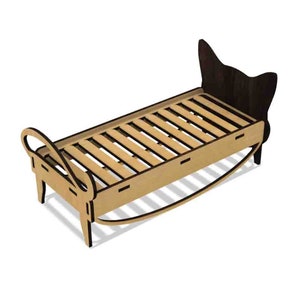 CAT Silhouette Toy Bed Vector Svg Dollhouse Furniture File DIY Laser ...