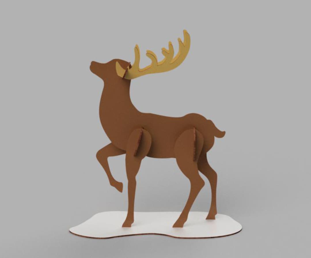 3D Christmas Reindeer Puzzle: CNC Laser Cut SVG (digital Download) - Etsy