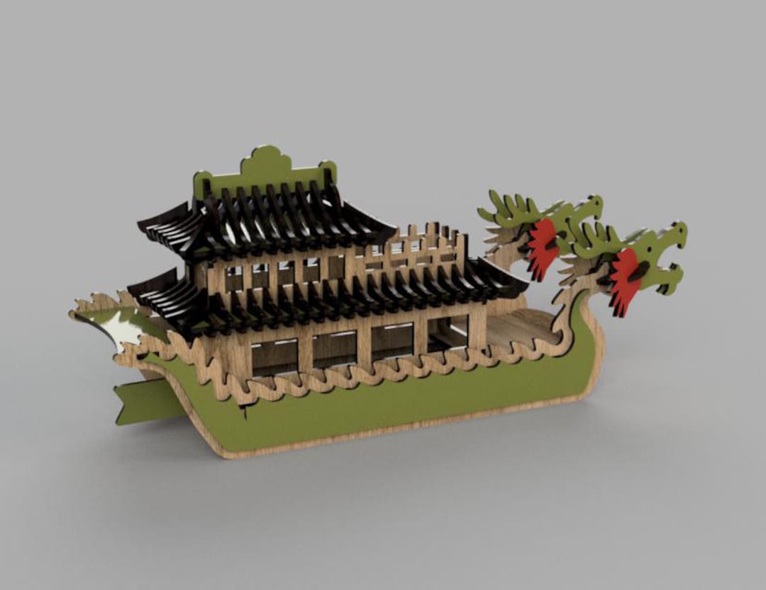 Dragon Ship Decoration Designs Laser Cut Dragon Boat 3d Vector ...