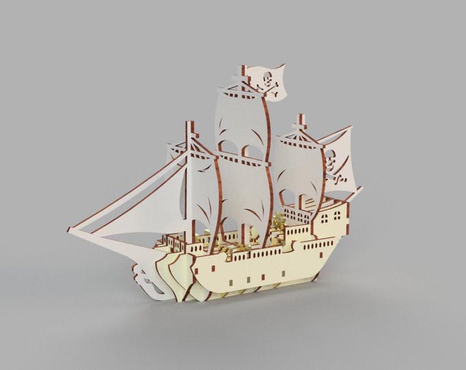 Ancient Ship Skeleton Dxf Svg Cdr Lasercut Ship 3d Puzzle Model Mdf ...