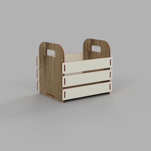 Small Wooden Crate Box Plywood Laser Cut SVG Wooden Box DIY Stackable Boxes CNC Laser Cutting ...