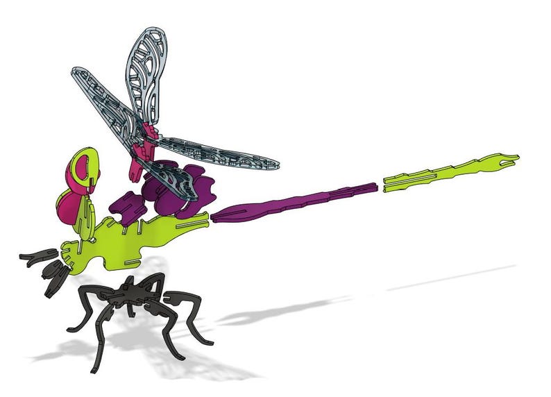 3D Dragonfly CNC Plans, Laser Cut Model (svg, Dxf, Pdf) - Etsy