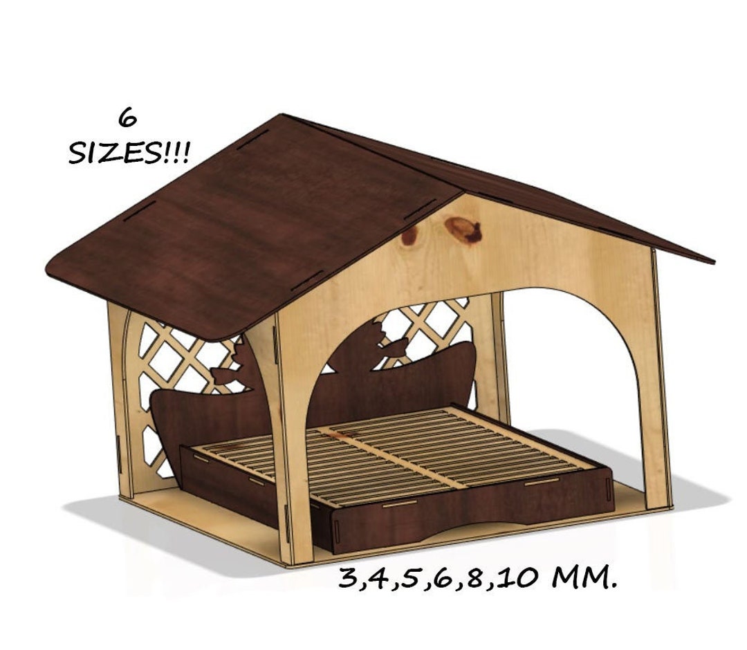 Laser Cut House for Dogs and Cats Animal Cot Pet Bed Vector - Etsy