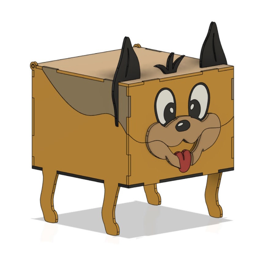 Dog Laser Cut Box Template Storage Svg for Laser Cut Cdr File - Etsy