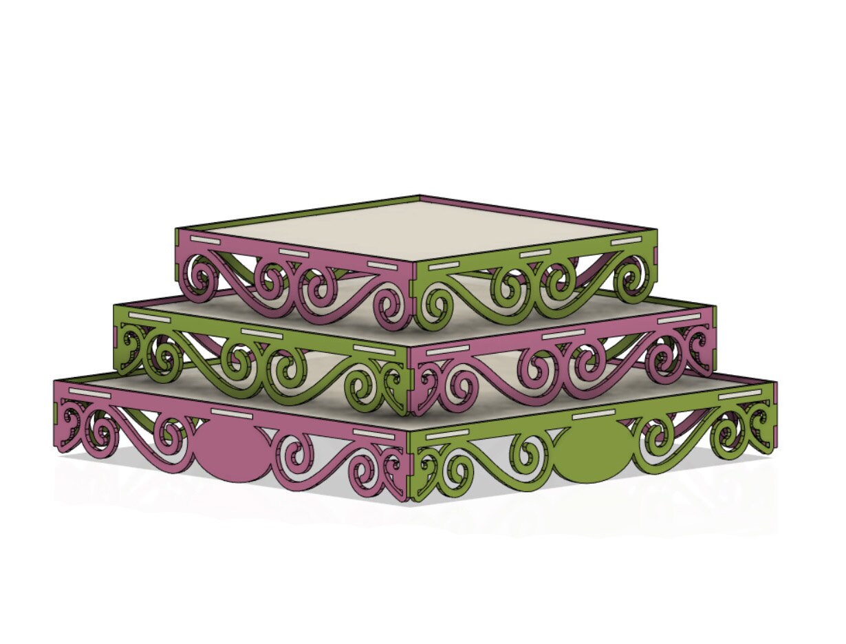 Svg Cake Stand Vector Dxf Cdr for Laser Cut Project Cake Plate - Etsy