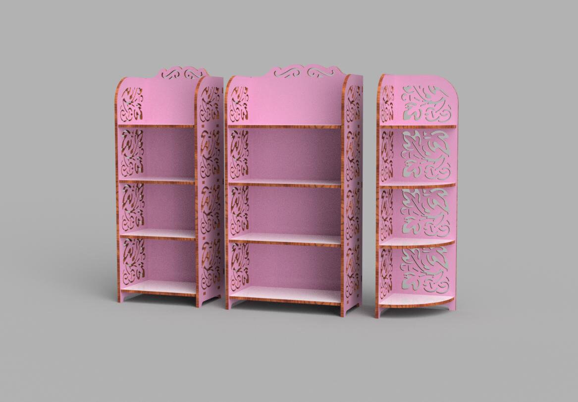 Laser Cut Bookshelf SVG File: 10mm Wooden Display Shelf Plans (digital ...