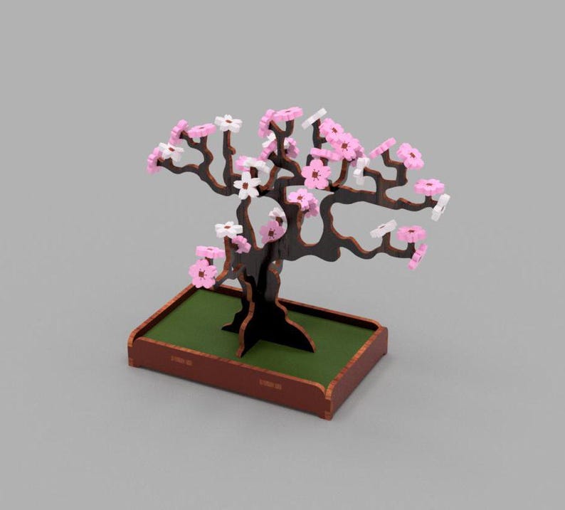 3D Sakura Bonsai Tree Laser Cut File (svg, Dxf, Cdr, Pdf, Ai) - Etsy