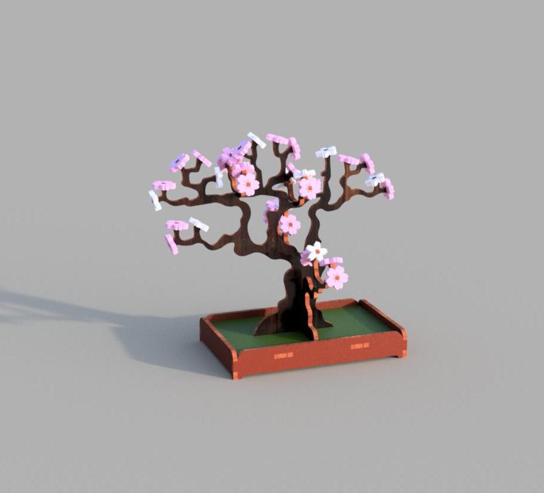 3D Sakura Bonsai Tree Laser Cut File (svg, Dxf, Cdr, Pdf, Ai) - Etsy