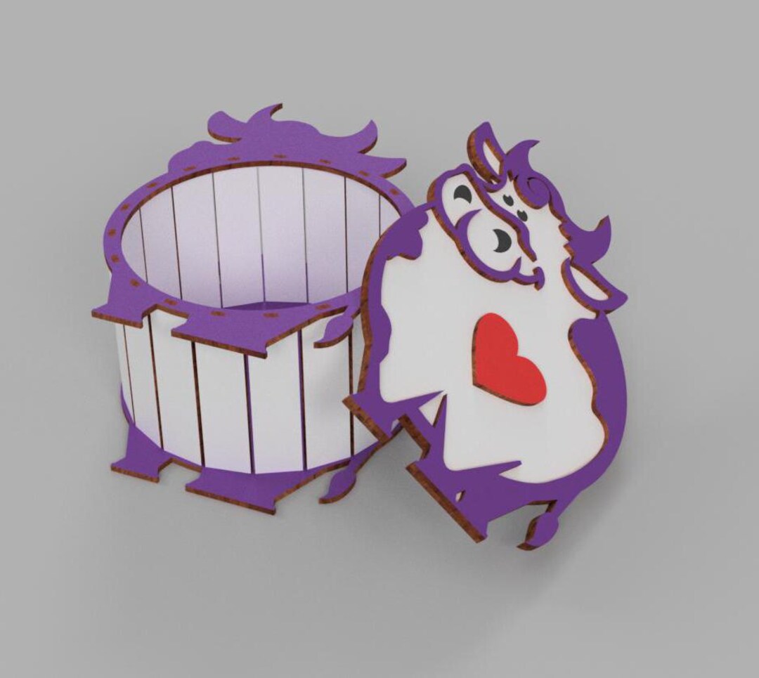 Cow Gift Box SVG Cricut Shadow Box Template Farm Animal Cow Belly Treat ...