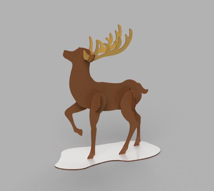 3D Christmas Reindeer Puzzle: CNC Laser Cut SVG (digital Download) - Etsy