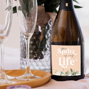 Editable Aperol Spritz Orange Labels Wine & Champagne 4 SIZES Mini ...