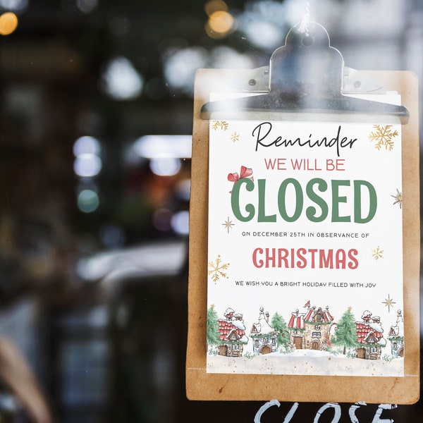 Closed Sign for Christmas - Etsy