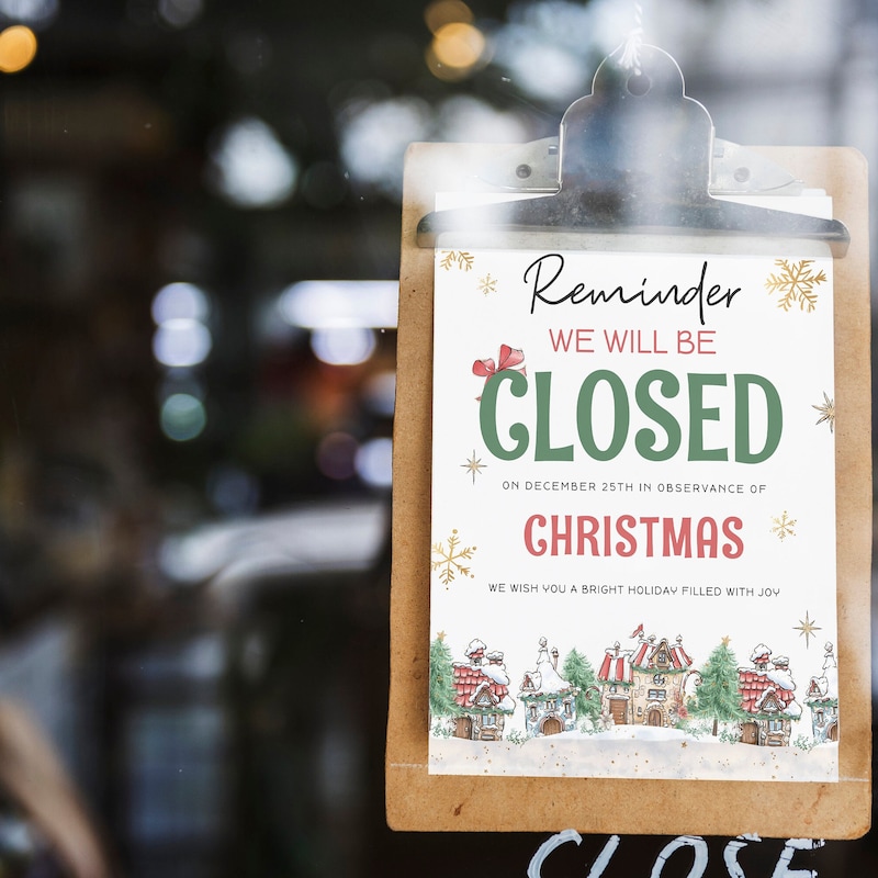 Christmas Closed Sign - Etsy