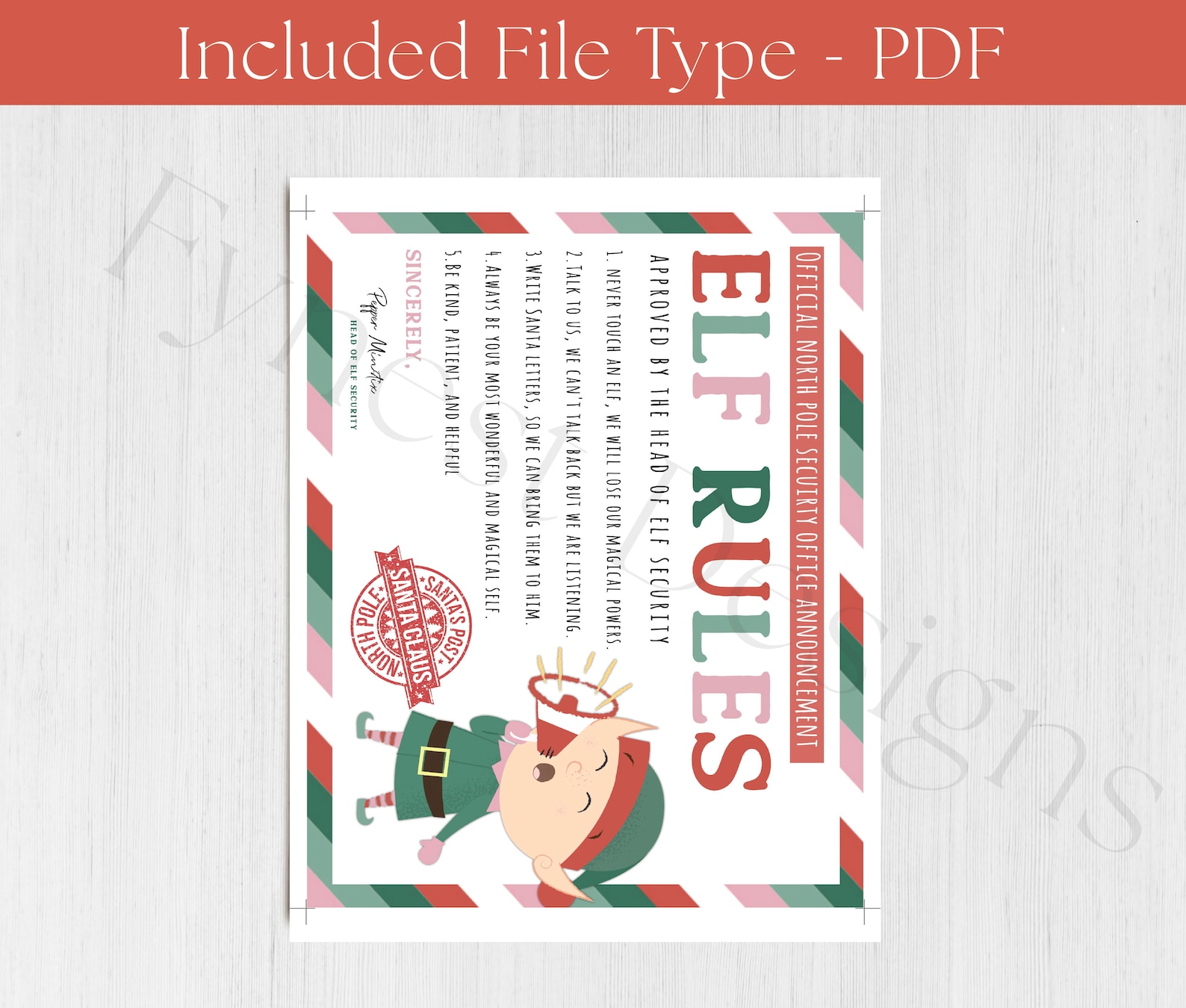 Printable Christmas Elf Sign From Head of Security Notes - Etsy