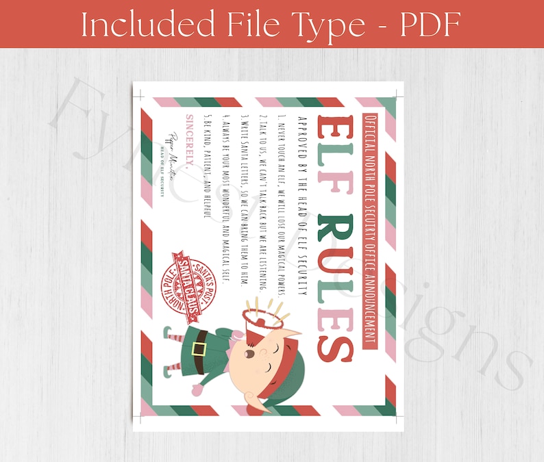 Printable Christmas Elf Sign From Head of Security | Notes From Elf ...