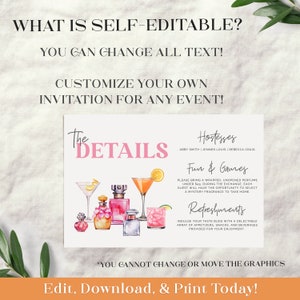 Editable Watercolor Perfume Exchange Detail Card Modern Bridal Shower ...