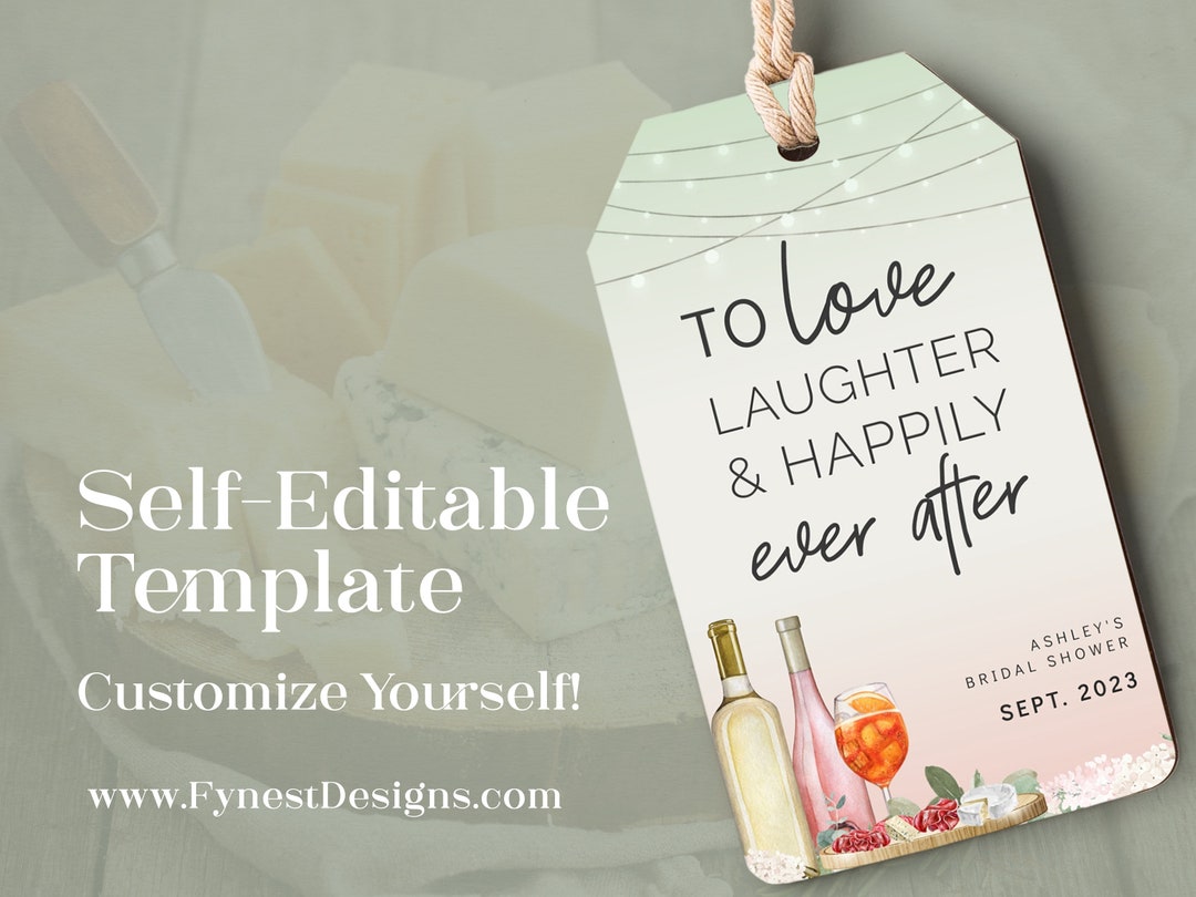Editable Favor Gift Tag Italian Charcuterie Wine Aperol Spritz Cheese ...