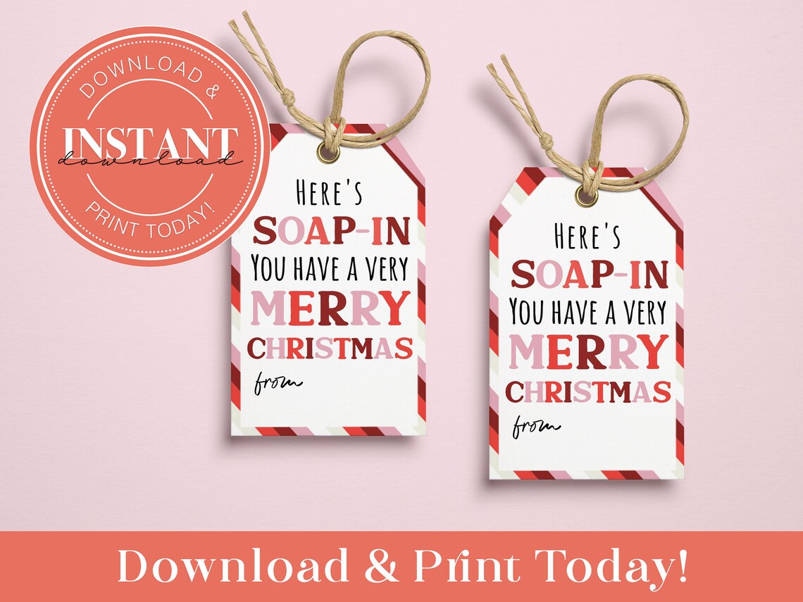 Holiday Teacher Printable Gift Tag Red | Soapin You Have a Merry ...