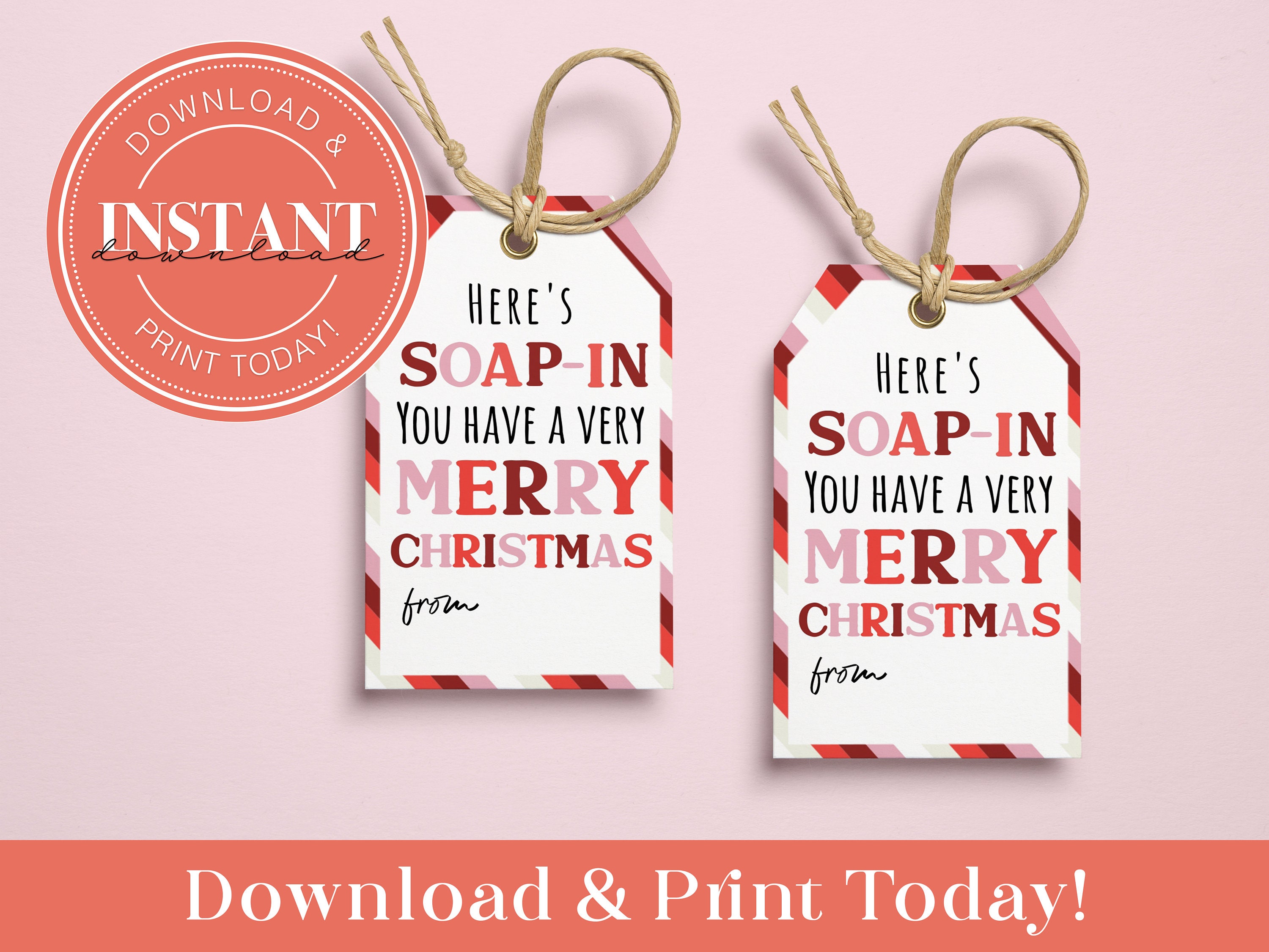 Holiday Teacher Printable Gift Tag Red | Soapin You Have a Merry ...