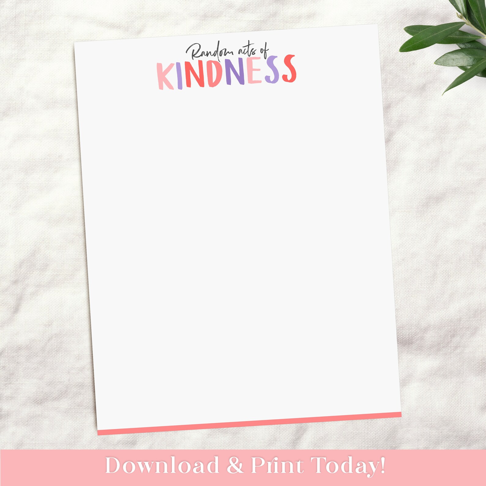 Random Act of Kindness Letterhead Valentines Day Printable PDF - Etsy