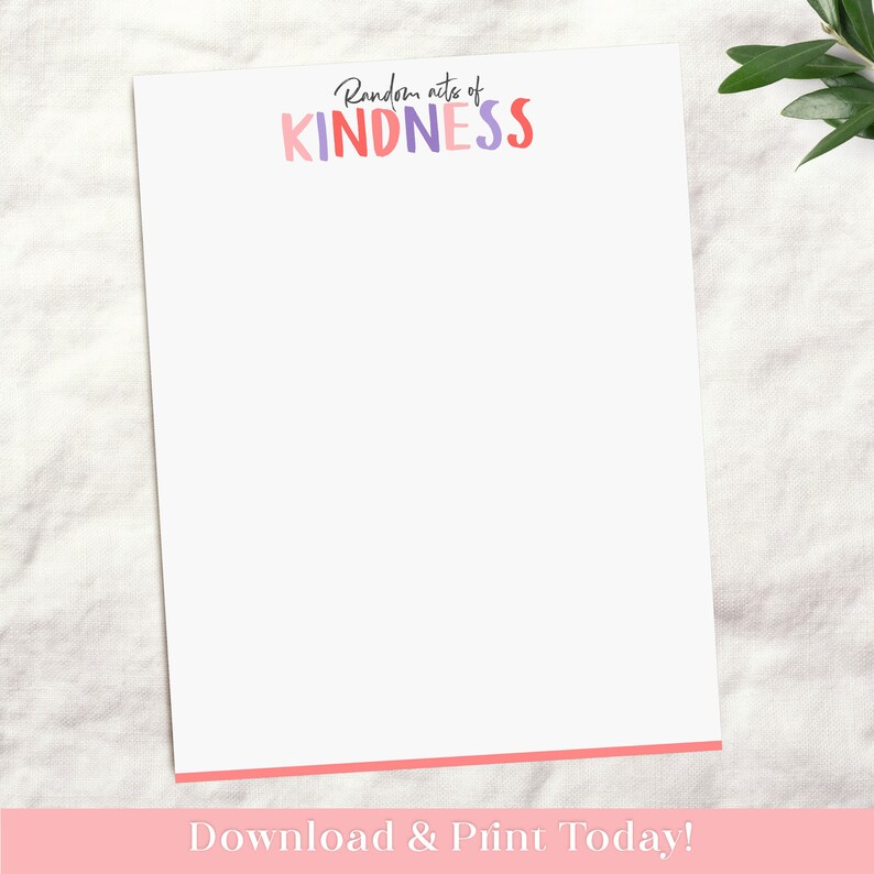 Random Act of Kindness Letterhead Valentines Day Printable PDF - Etsy