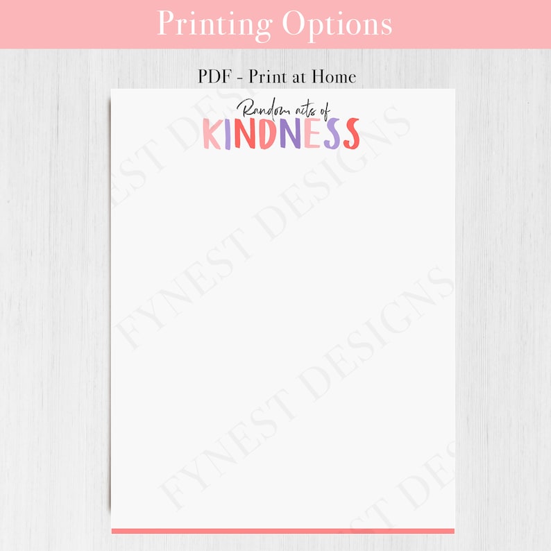 Random Act of Kindness Letterhead Valentines Day Printable PDF - Etsy