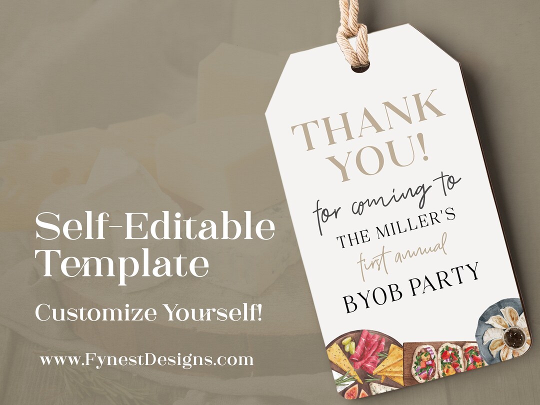 Editable Charcuterie Board Favor Tag Template | DIY Board Night Party ...