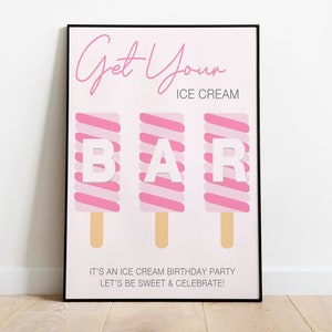 Editable Ice Cream Bar Sign | Instant Download Decor | Ice Cream Decor ...