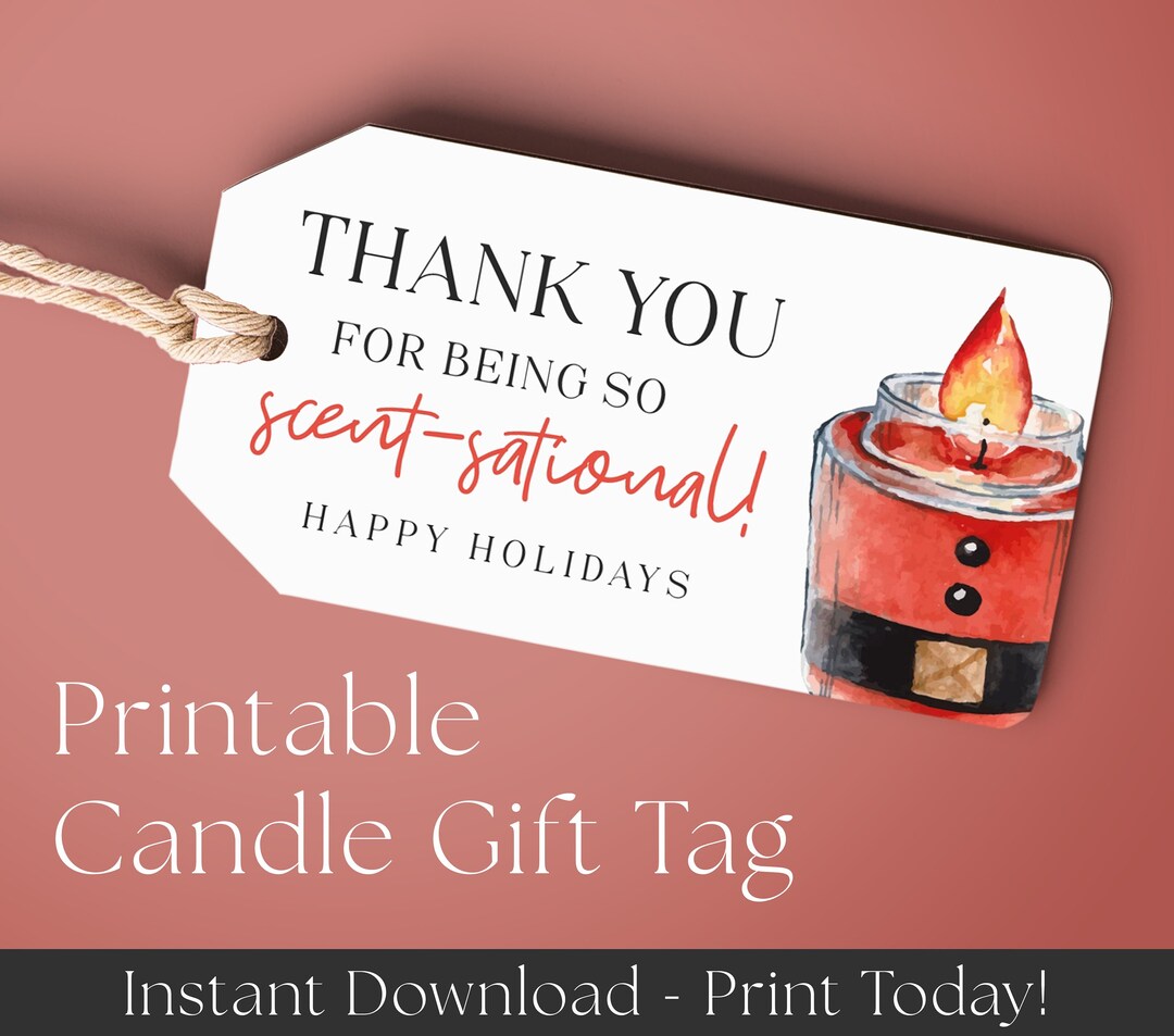 Thank You Being so Scent-sational Santa Candle Gift Tag Christmas ...