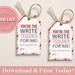 Youre the Write Teacher for Me Vday Favor Tag Non Candy Printable ...
