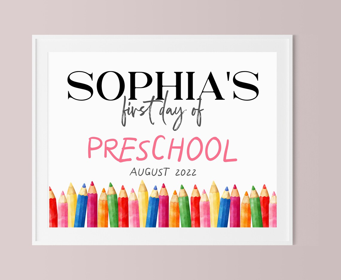 Editable First Day of School Sign Back to School Poster - Etsy