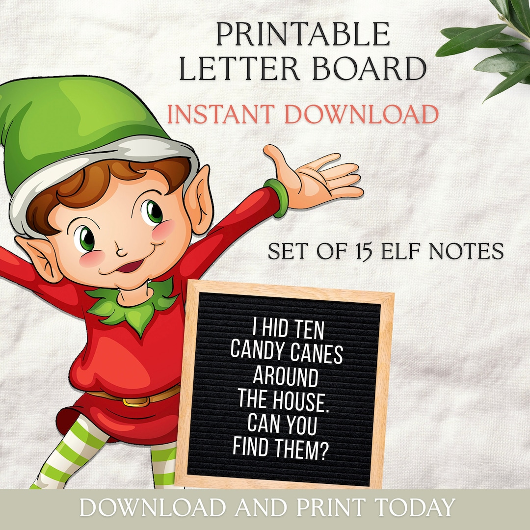 Printable Elf Letterboards Bundle Set of 15 Instant Download Daily Joke ...