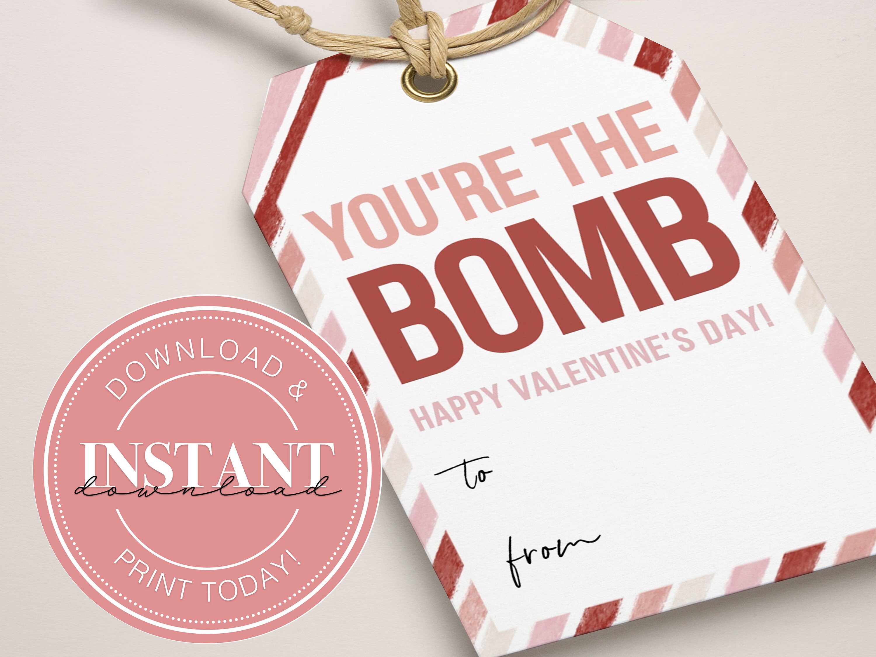 You Are the Bomb Vday Favor Tag Bath Bomb Non Candy Gift - Etsy