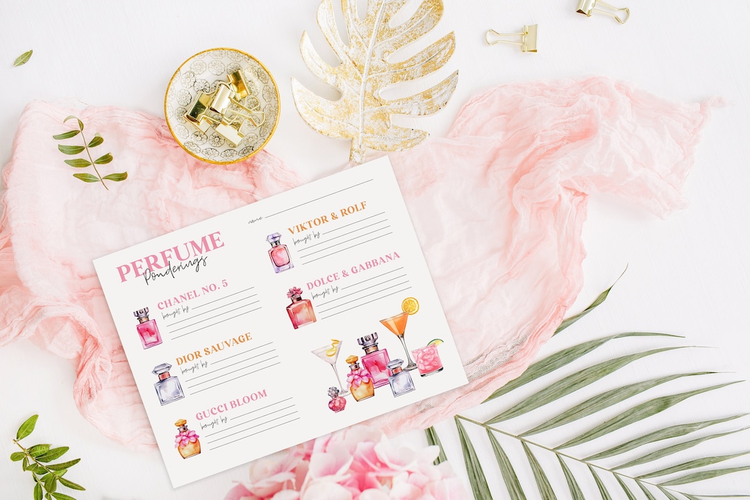 Editable Watercolor Perfume Exchange Review Sheet | Modern Bridal ...