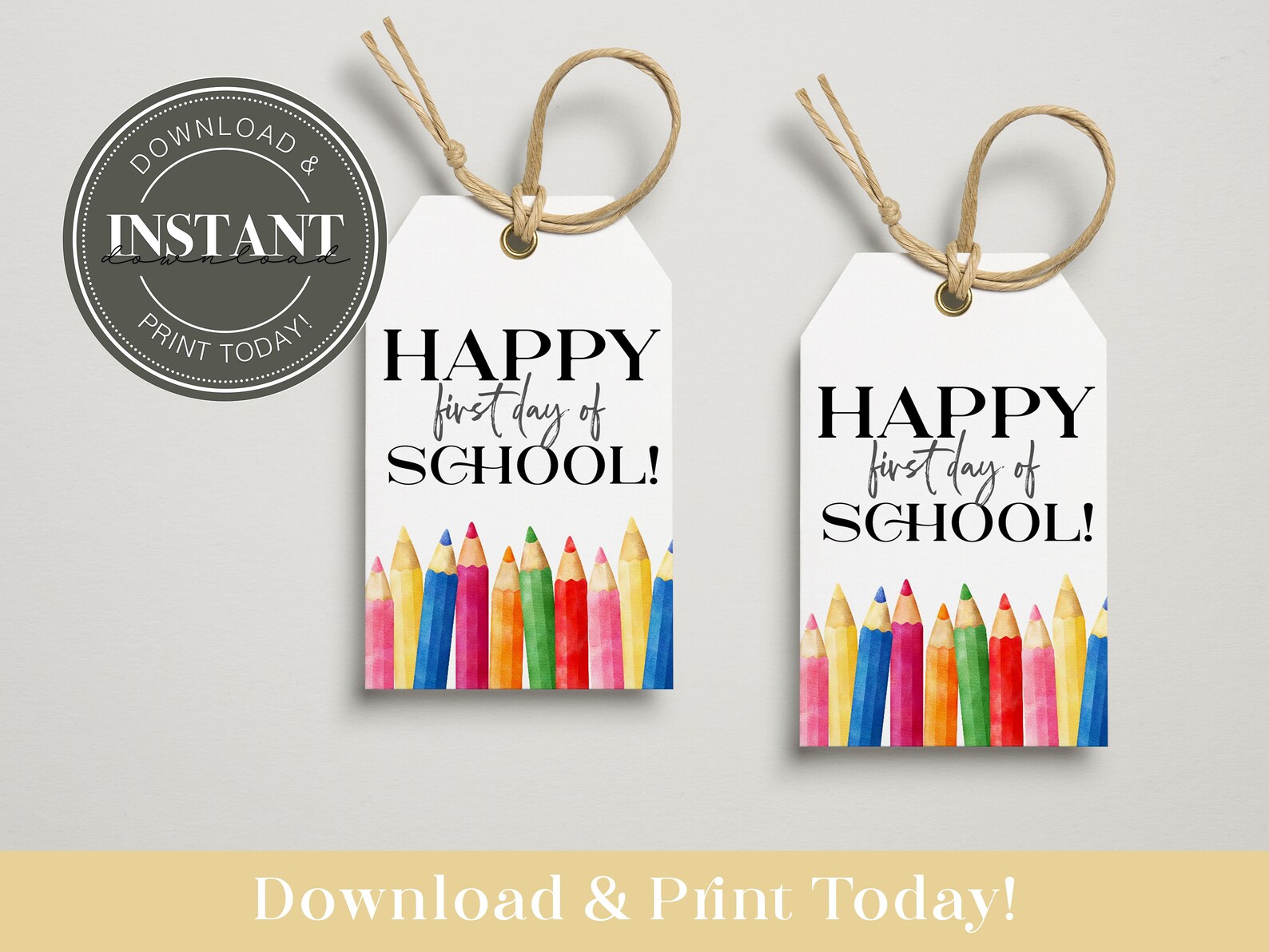 Printable First Day of School Gift Tag Teacher Back to School - Etsy