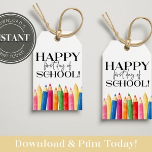 Printable First Day of School Gift Tag Teacher Back to School Staff ...