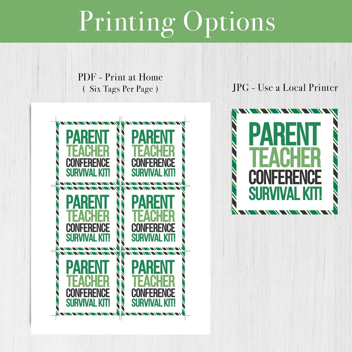 Parent Teacher Conference Survival Kit Square Gift Tags | Etsy