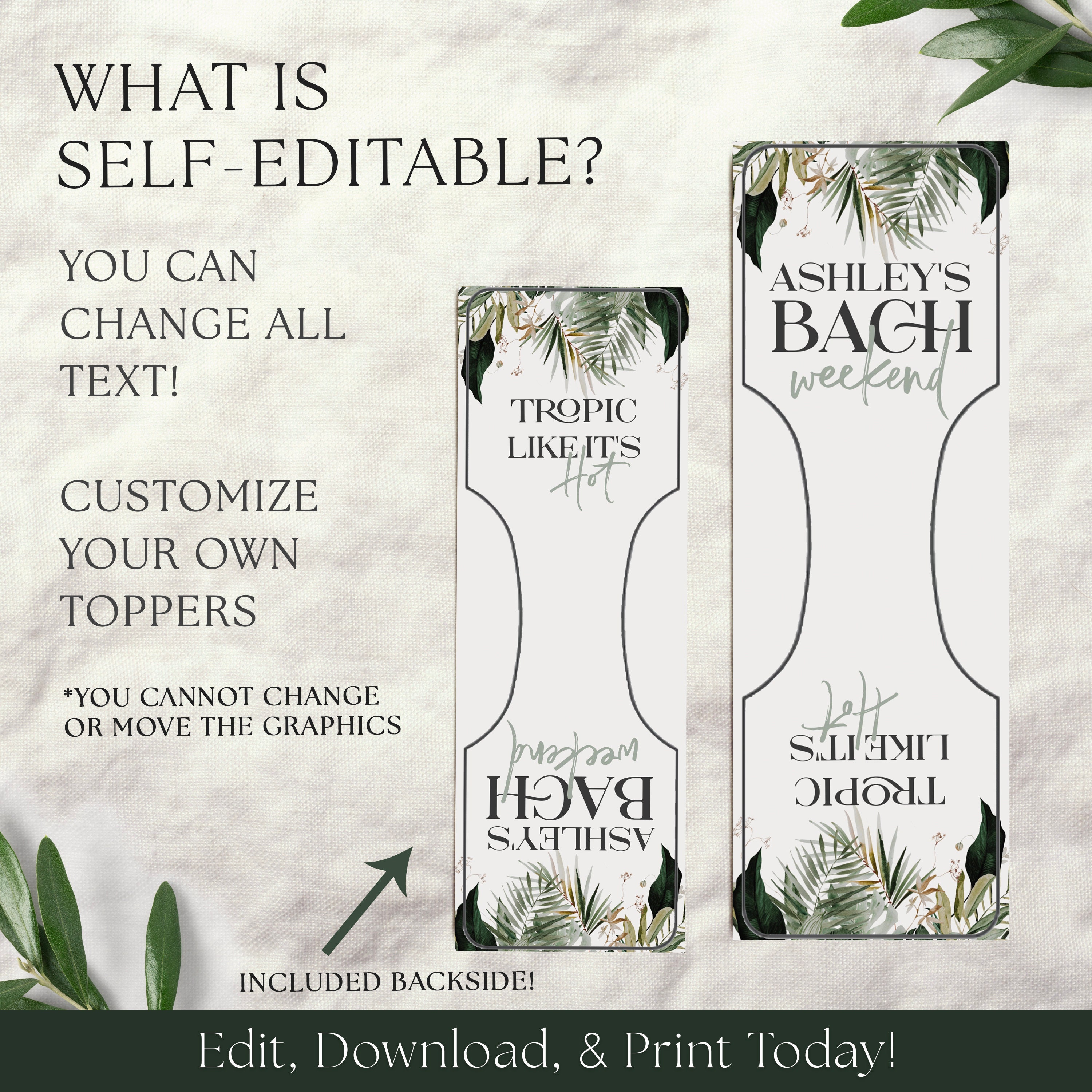 Editable Tropical Hair Scrunchie Tag Template Tropic Like Its - Etsy