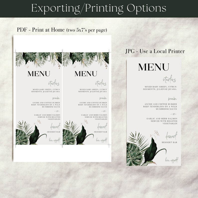 Editable Tropical Menu Tropic Like Its Hot Bachelorette Party - Etsy