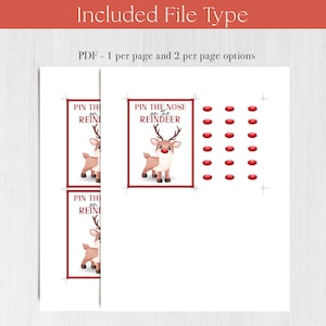 Printable Christmas Elf Game Pin the Nose on the Reindeer Christmas ...