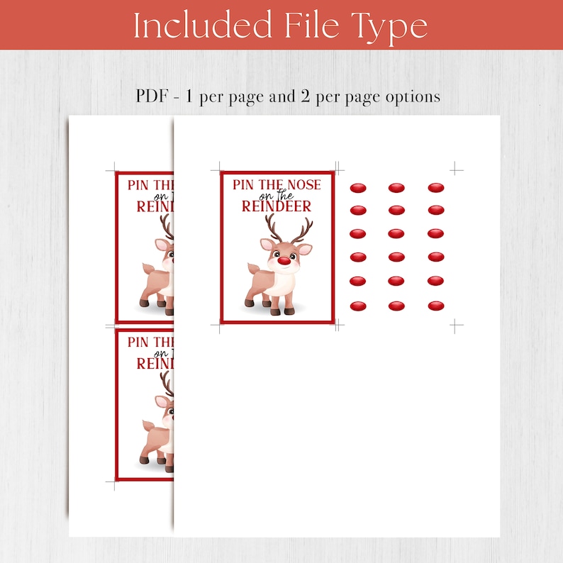 Printable Christmas Elf Game Pin the Nose on the Reindeer - Etsy
