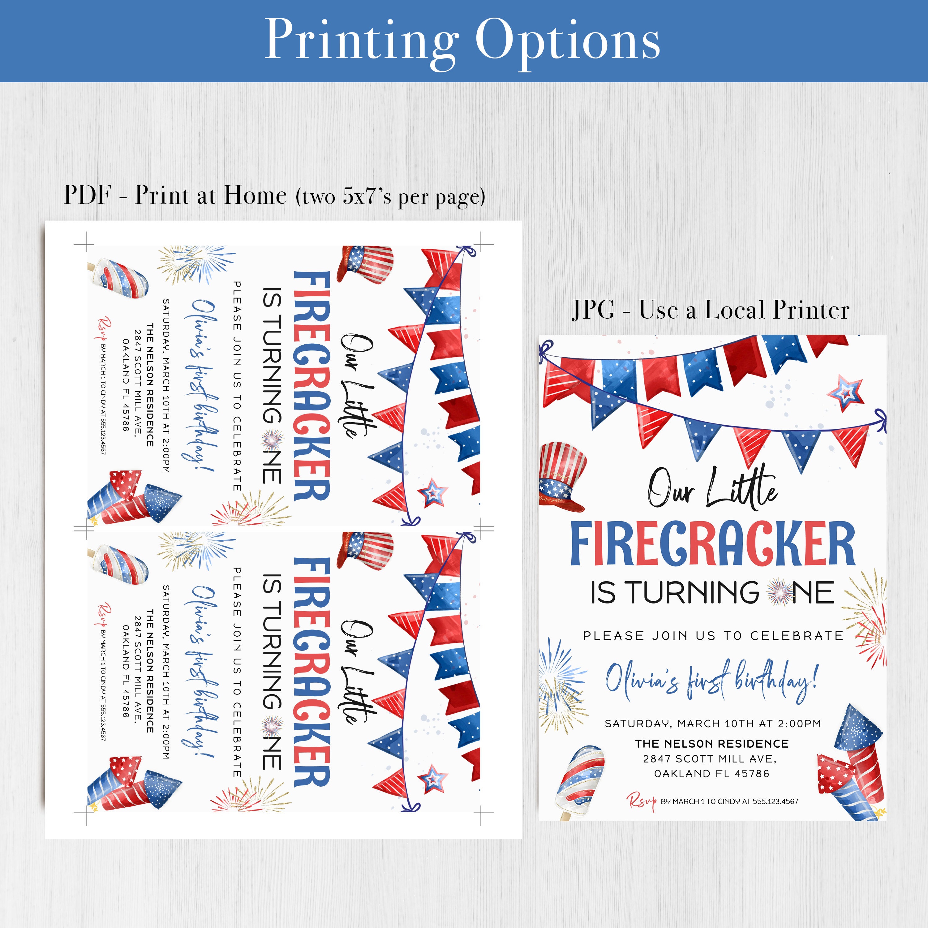 Editable Our Little Firecracker is Turning One July 4th - Etsy