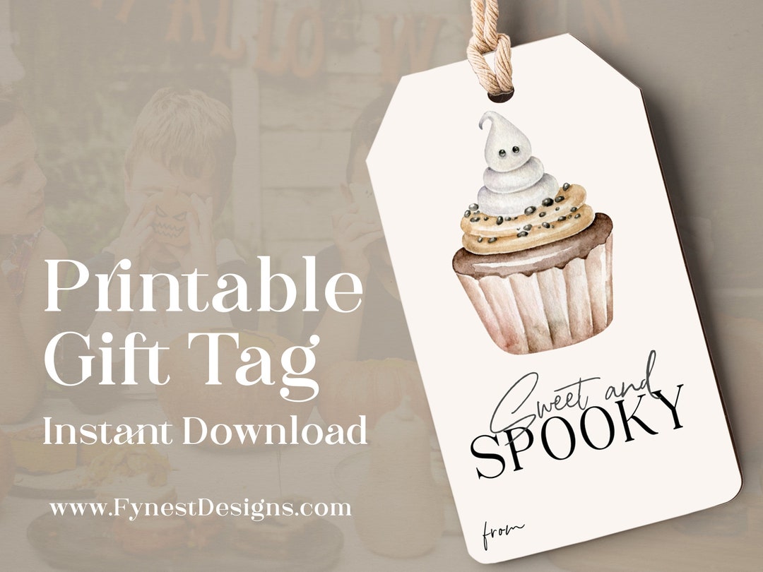 Printable Halloween Gift Tag Sweet and Spooky Watercolor Halloween ...