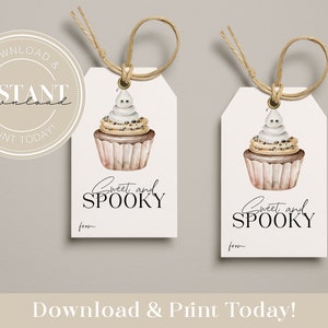 Printable Halloween Gift Tag Sweet and Spooky Watercolor Halloween ...