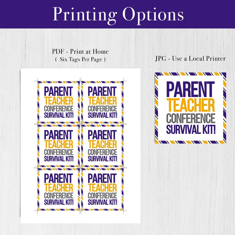 Parent Teacher Conference Survival Kit Square Gift Tags - Etsy