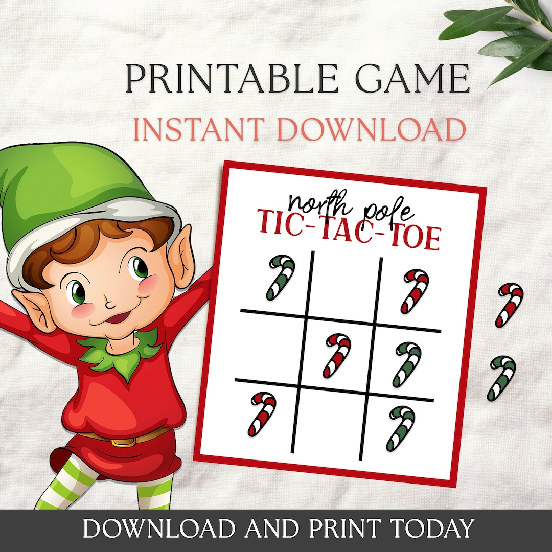 Printable Christmas Elf Game Tic Tac Toe Easy Elf Ideas Christmas ...