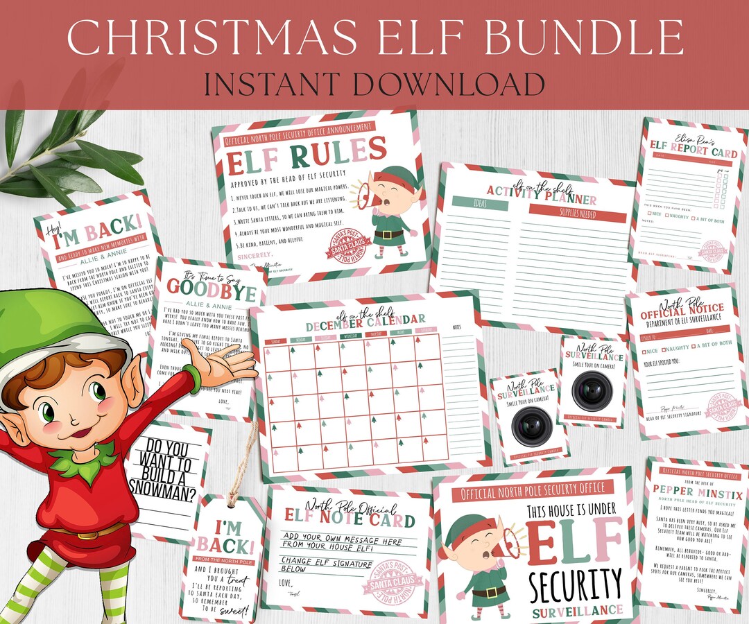 Christmas Elf FULL BUNDLE Printable Letter | Daily Elf Notes | Santa ...